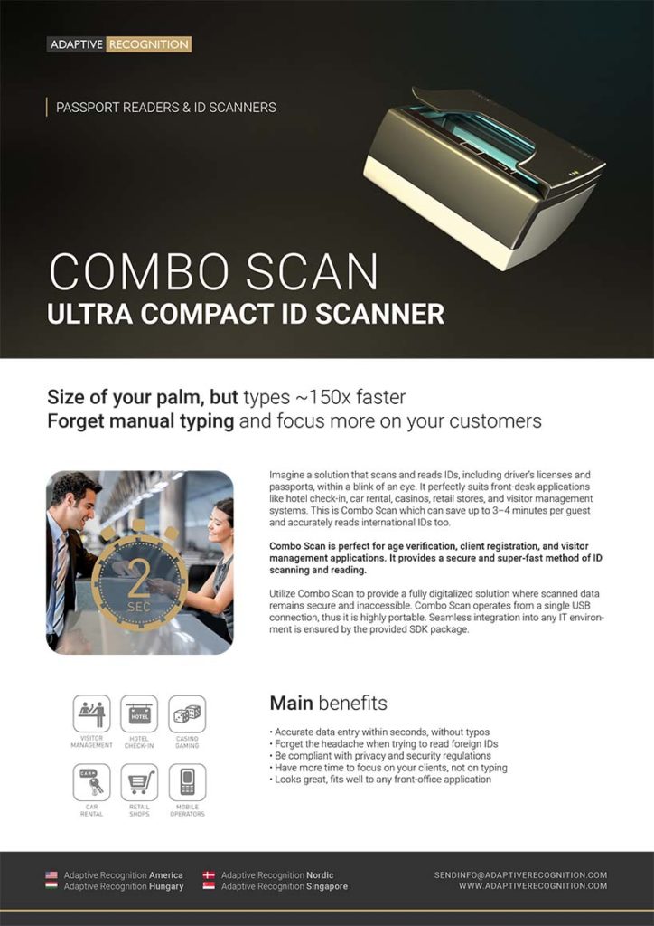 Combo Scan Full-Page ID1 and MRZ Scanner - Adaptive Recognition's documents