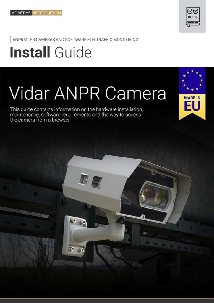 Vidar ANPR Cameras for Any Type of Traffic Monitoring - Adaptive Recognition's documents