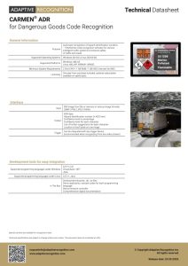 Carmen® ADR Software library for Hazmat code recognition - Adaptive Recognition's documents