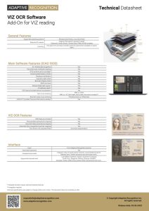 VIZ OCR Software Add-on for VIZ reading - Adaptive Recognition's documents