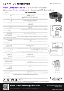 Vidar Container Camera for Container Code Capturing - Adaptive ...