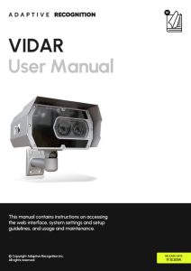 Vidar ANPR Cameras for Any Type of Traffic Monitoring - Adaptive ...